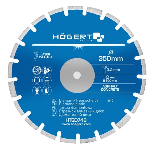 Hogert HT6D742 rezni segmentirani dijamntni disk, 125 mm, laserski varen