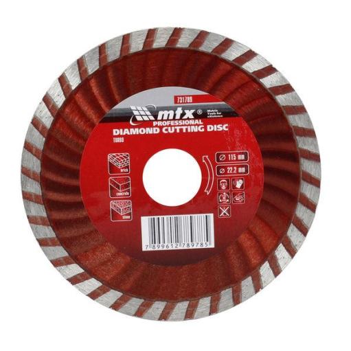 Dijamantska rezna ploča - turbo 115mm x 22,2mm, za suvo sečenje MTX 731789