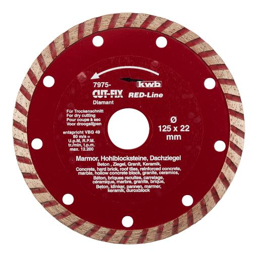 KWB 49797540 RedLine Diamant rezni disk 125, Cut-Fix, 7.0x2.3