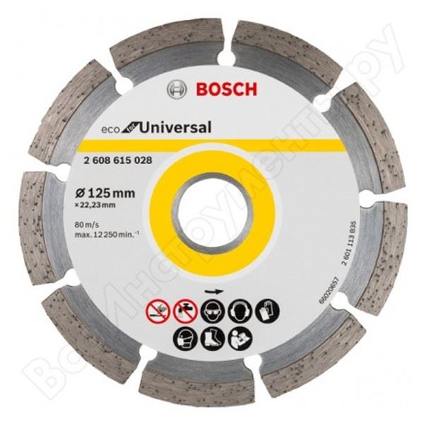 Dijamantska rezna ploča ECO For Universal Bosch 2608615028, 125x22.23x2.0x7mm
