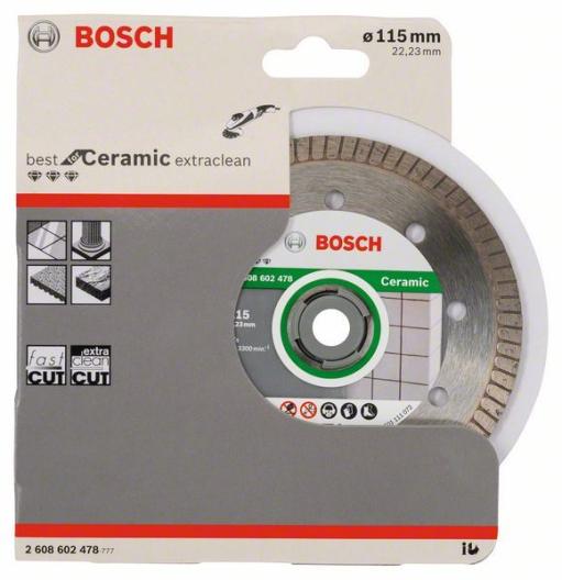 Dijamantska rezna ploča Best for Ceramic Extra-Clean Turbo Bosch 2608602478, 115 x 22,23 x 1,4 x 7 mm