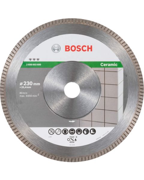 Bosch dijamantska rezna ploča Best for Ceramic Extra-Clean Turbo 230 x 25,40 x 1,8 x 7 mm - 2608603600