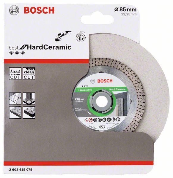 Dijamantska rezna ploča Best for Hard Ceramic Bosch 2608615075, 85x22.23x1.4x7mm
