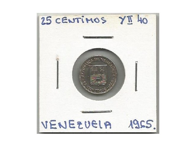 b4 Venezuela 25 centimos 1965. Y#40