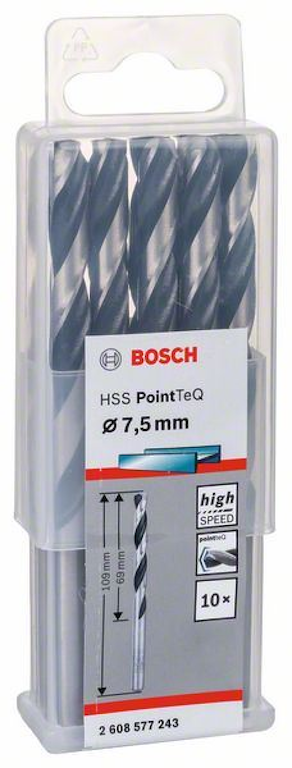 HSS spiralna burgija PointTeQ 7,5 mm Bosch 2608577243