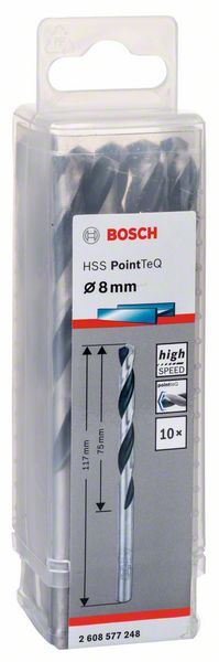 HSS spiralna burgija PointTeQ 8,0 mm Bosch 2608577248