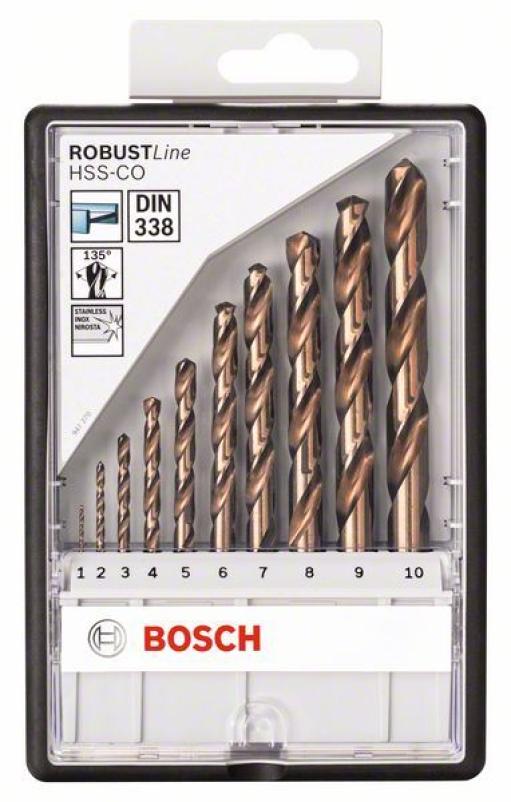 10-delni Robust Line set burgija za metal HSS-Co Bosch 2607019925, 1; 2; 3; 4; 5; 6; 7; 8; 9; 10 mm