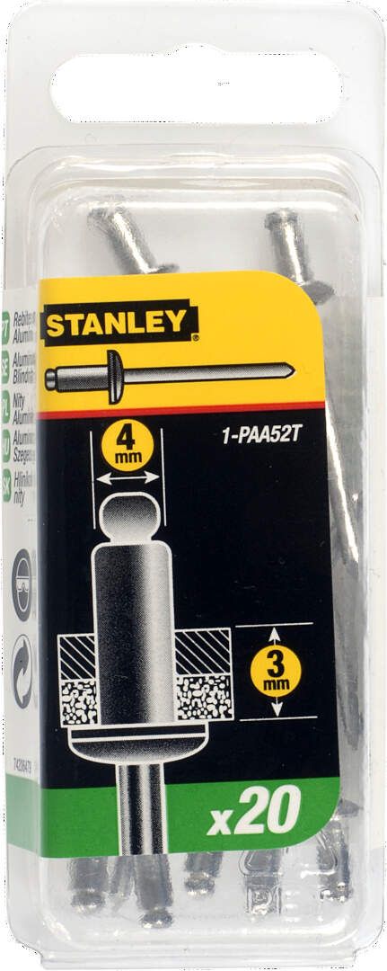 Stanley 1-PAA52T Aluminijumske nitne 4x3 mm - 20kom