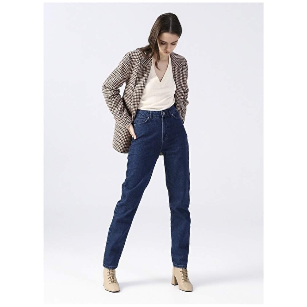 Factory High Waist Indigo Mom Fit Women Denim Pants TERRA-2