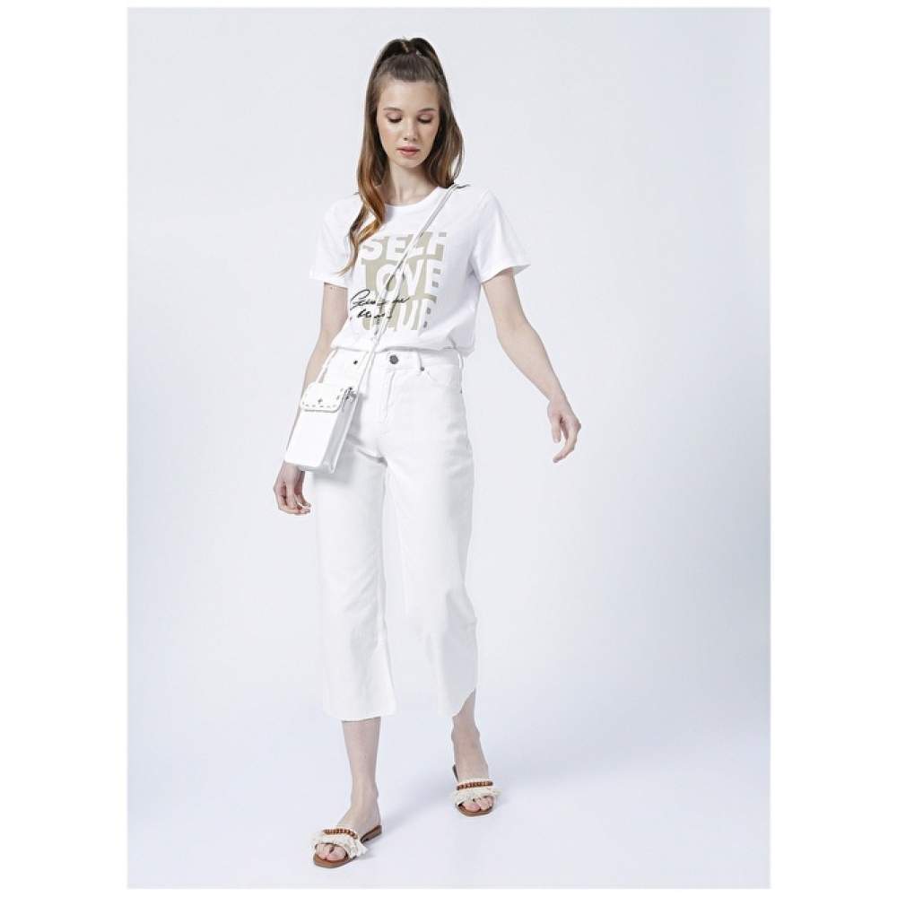 Factory Oversize White Women's Denim Pants HER