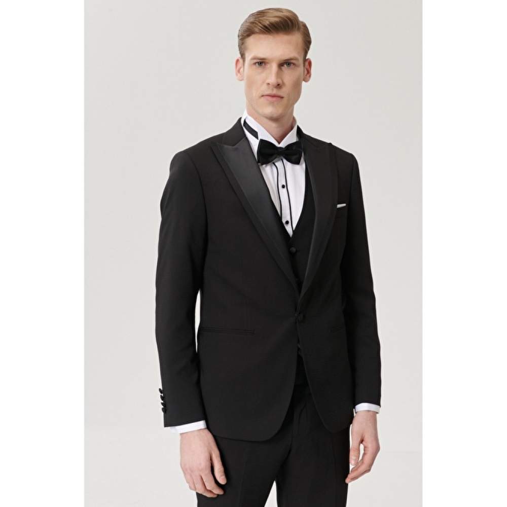 Slim Fit Vest Patterned Tuxedo Tuxedo