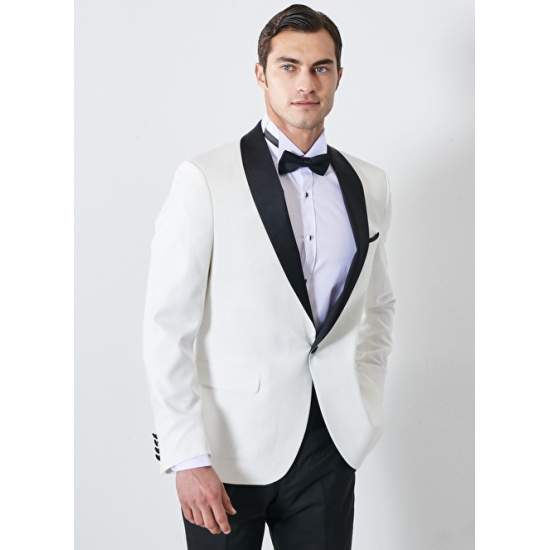 Slim Fit Shawl Collar Patterned Classic Tuxedo Suit