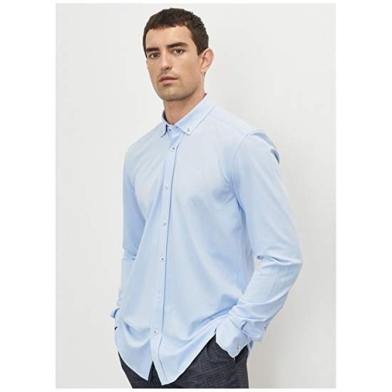 Altınyıldız Classics Buttoned Collar Light Blue Men's Shirt 4A2023100024