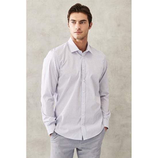 Non-Iron Slim Fit Checkered Shirt