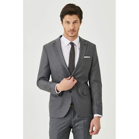 Altınyıldız Classics 4A3022100133 Mono Collar Normal Waist Slim Fit Gray Men's Suit