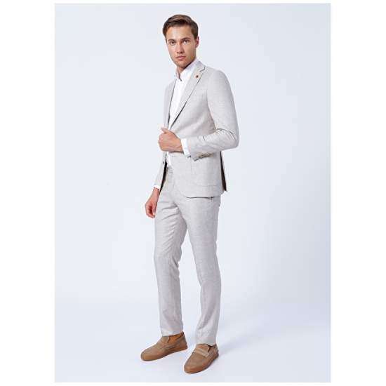 Altınyıldız Classics Beige Men's Linen Blended Suit 4A3022200039