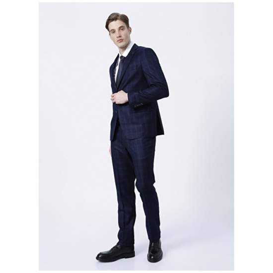 Altınyıldız Classics 4A3022100084 Mono Collar Slim Fit Navy Blue - Blue Men's Suit
