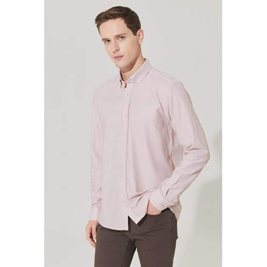 Slim Fit Slim Fit Buttoned Collar Dobby Shirt