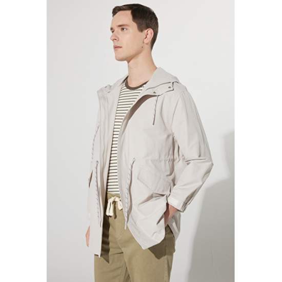 Standard Fit Regular Cut Patterned Trench Coat