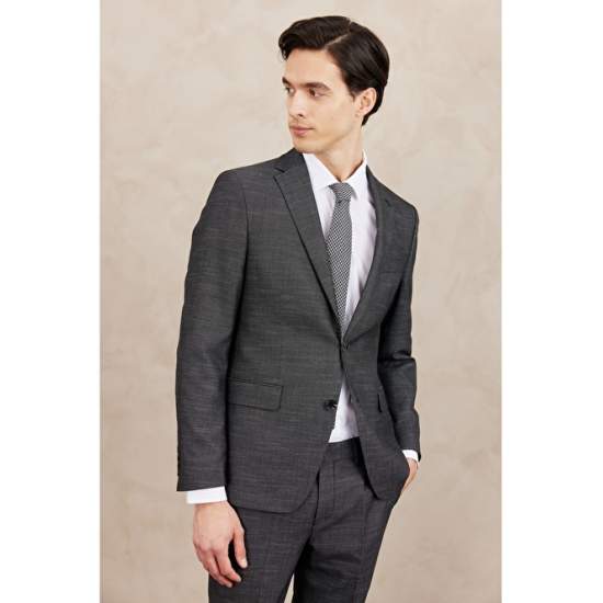 Slim Fit Slim Fit Mono Collar Patterned Suit