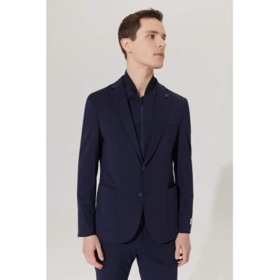 4A3023100045 Slim Fit Slim Fit Mono Collar Suit