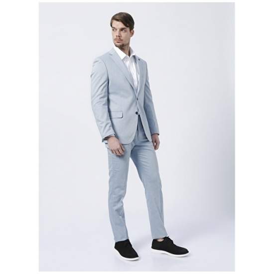 Altınyıldız Classics 4A3022200111 Mono Collar Normal Waist Slim Fit Blue Men's Suit