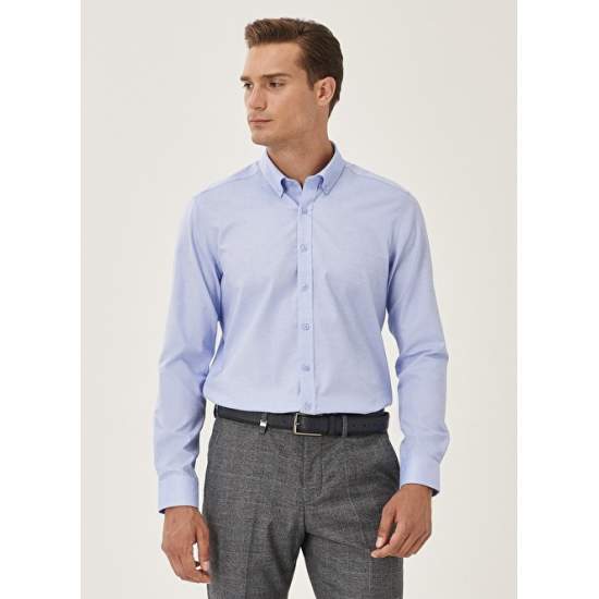 Non-Iron Slim Fit Buttoned Collar Shirt