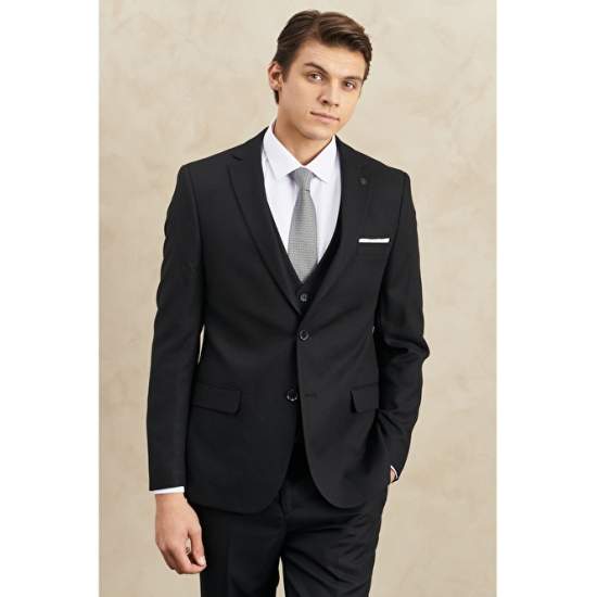 Slim Fit Slim Fit Mono Collar Vest Suit