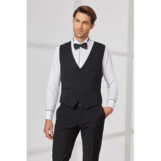 Slim Fit Slim Fit V-Neck Patterned Classic Vest