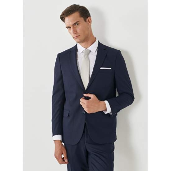 Regular Fit Mono Collar Dobby Classic Suit