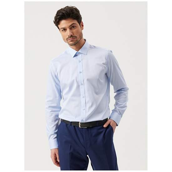 Altınyıldız Classics Normal Pattern Blue Men's Shirt 4A2023100316