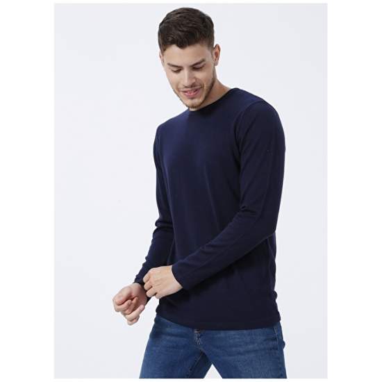 Altınyıldız Classics Crew Neck Navy Blue Men's Sweater 4A4923100006