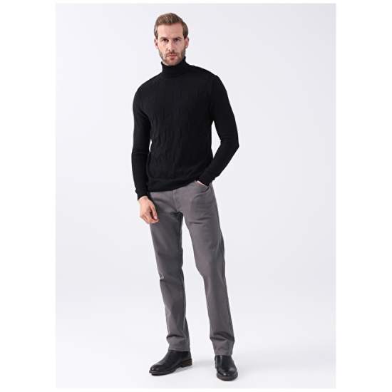 Altınyıldız Classics Normal Waist Pipe Cuff Comfort Fit Anthracite Men's Trousers 4A0123100062