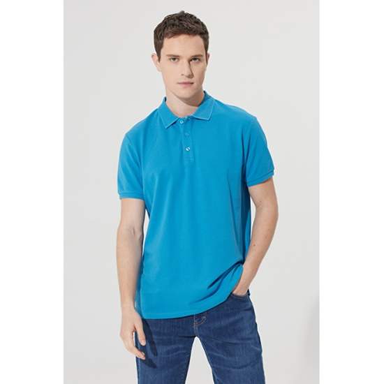 Slim Fit Polo Collar 100 Cotton Short Sleeved T-Shirt