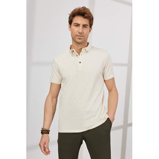 Slim Fit Polo Neck Cotton Short Sleeve T-Shirt