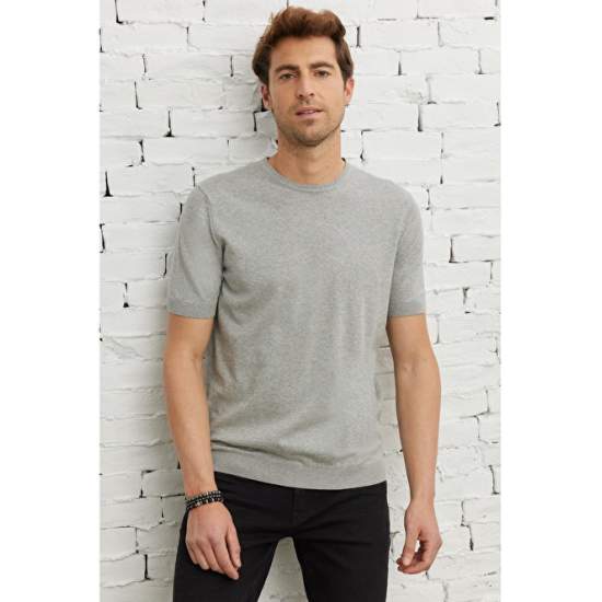 4A4923200003 Standard Fit Normal Cut Crew Neck 100 Cotton Short Sleeve Knitwear T-Shirt