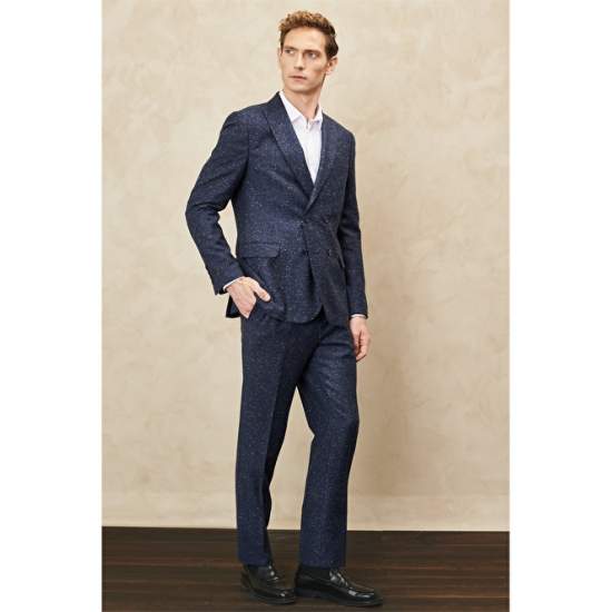 Slim Fit Dovetail Patterned Wool Suit