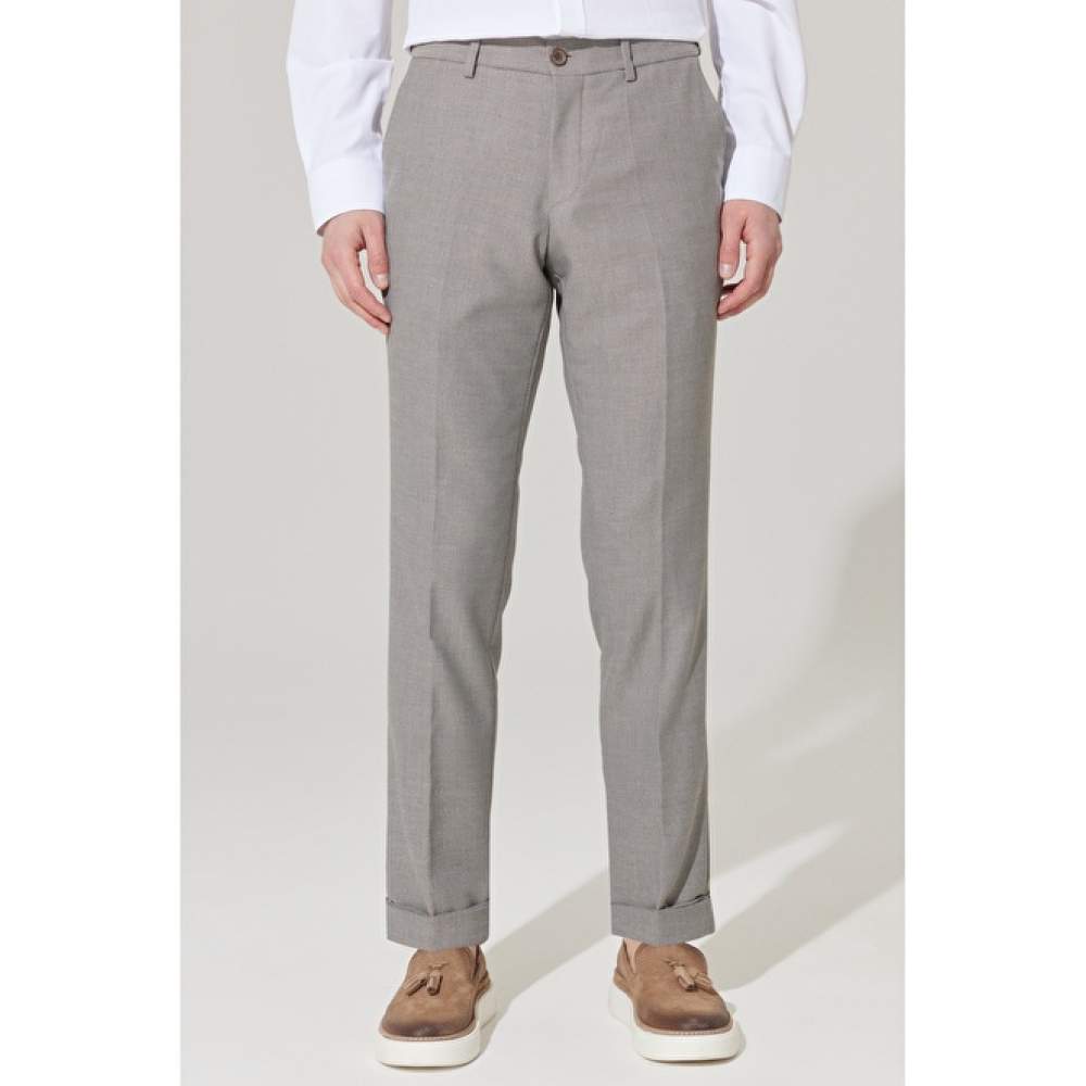 4A0123200065 Slim Fit Slim Fit Side Pocket Dobby Elastic Waist Elastic Trousers