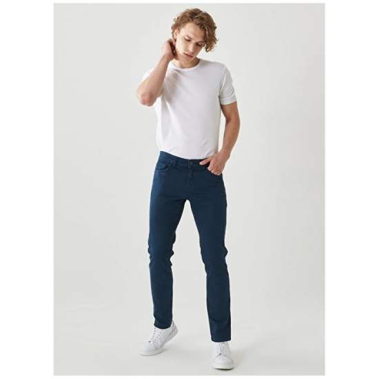 Altınyıldız Classics Normal Waist Slim Fit Slim Fit Navy Blue Men's Trousers 4A1400000101