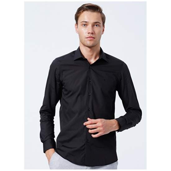 Altınyıldız Classics Classic Shirt Collar Black Men's Shirt 4A2000000021