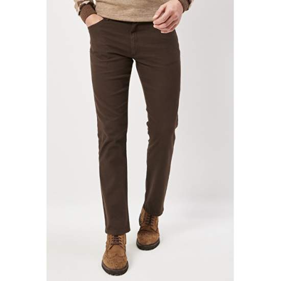 Altınyıldız Classics Normal Waist Pipe Cuff Comfort Fit Brown Men's Trousers 4A0123100061