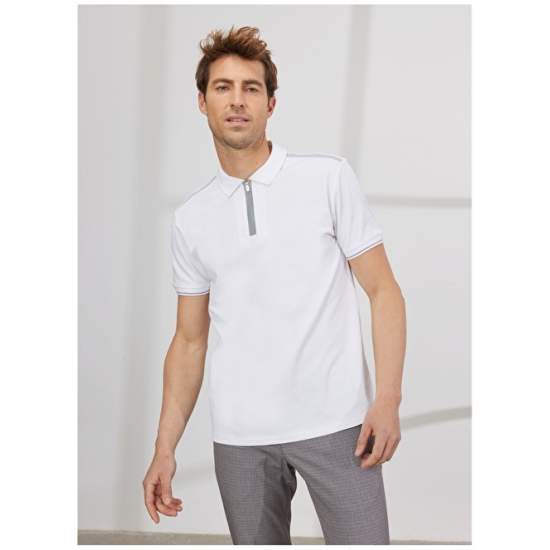 Altınyıldız Classics Polo Neck White Men's T-Shirt 4A4823200061