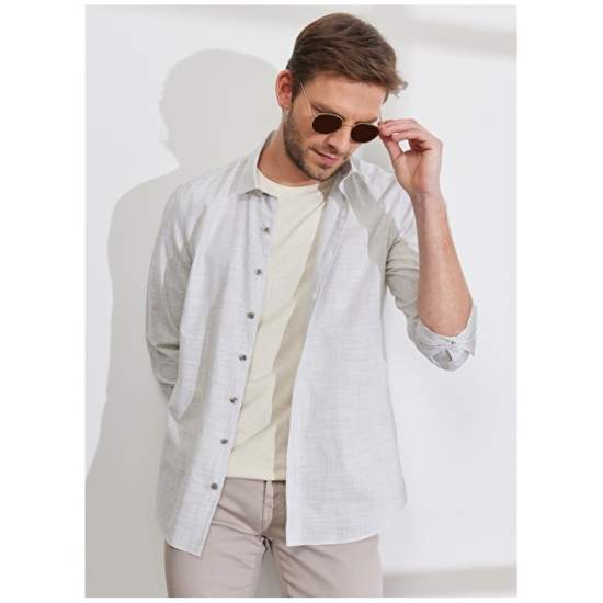 Altınyıldız Classics Classic Collar Khaki Men's Shirt 4A2023200021