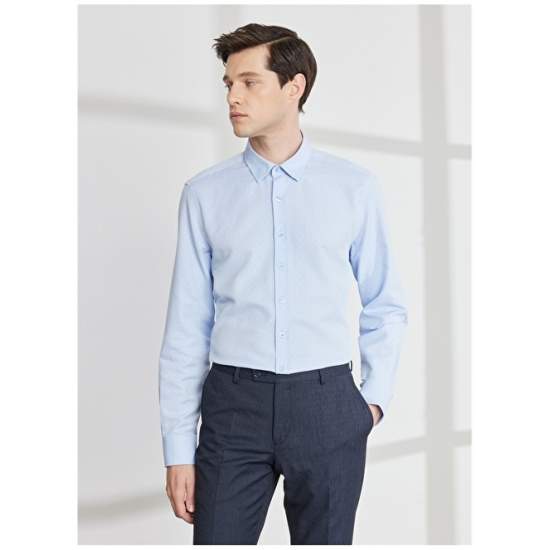 Altınyıldız Classics Slim Fit Buttoned Collar Light Blue Men's Shirt 4A2023200028