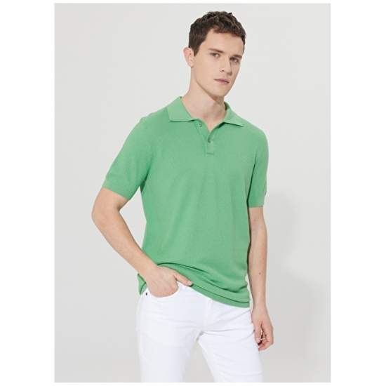 Altınyıldız Classics Polo Neck Green Men's T-Shirt 4A4923200007