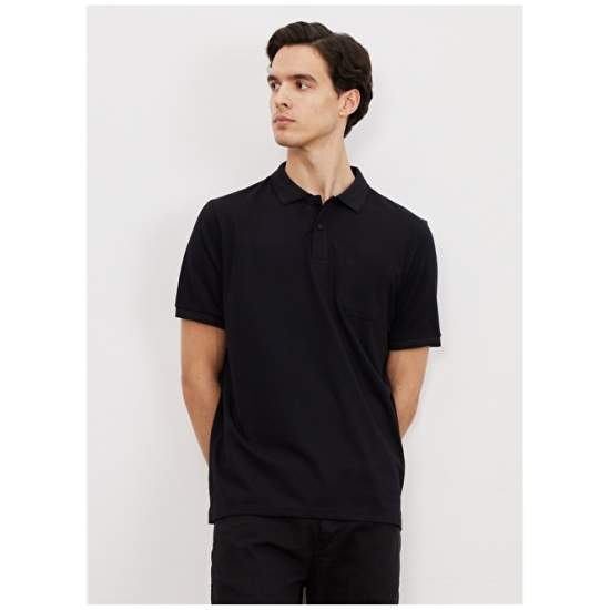 Altınyıldız Classics Polo Neck Black Men's T-Shirt 4A9000000004