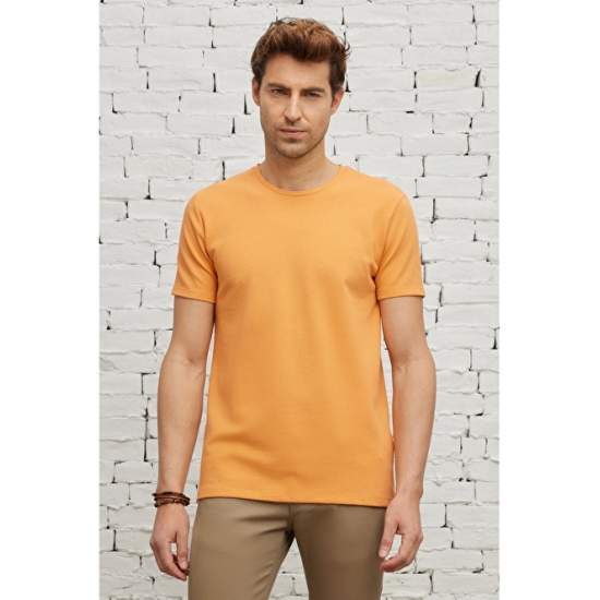 Slim Fit Crew Neck Short Sleeve Basic T-Shirt