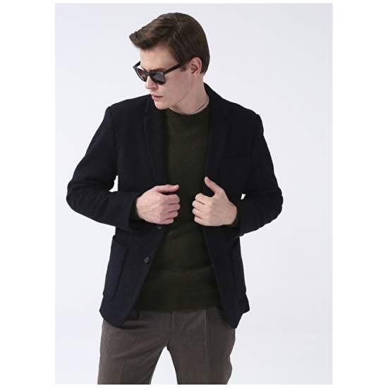 Factory Navy Blue Men's Straight Jacket ZEOS