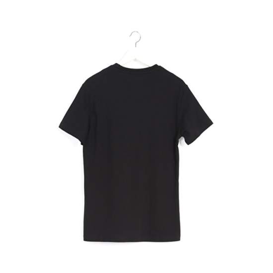 Factory O Neck Plain Black Men's T-Shirt LENA