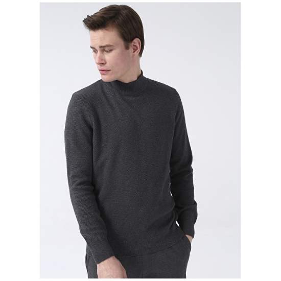 Factory Bato Collar Dobby Anthracite Men's Sweater READY 4